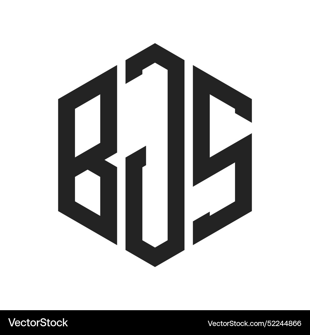 Bjs logo design initial letter monogram Royalty Free Vector