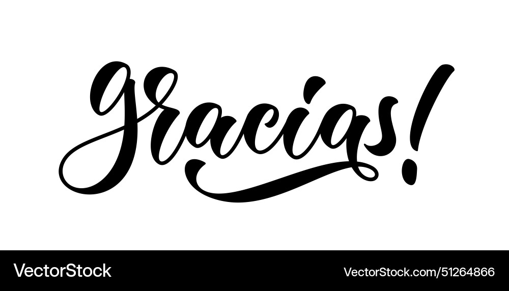 Gracias hand lettering Royalty Free Vector Image