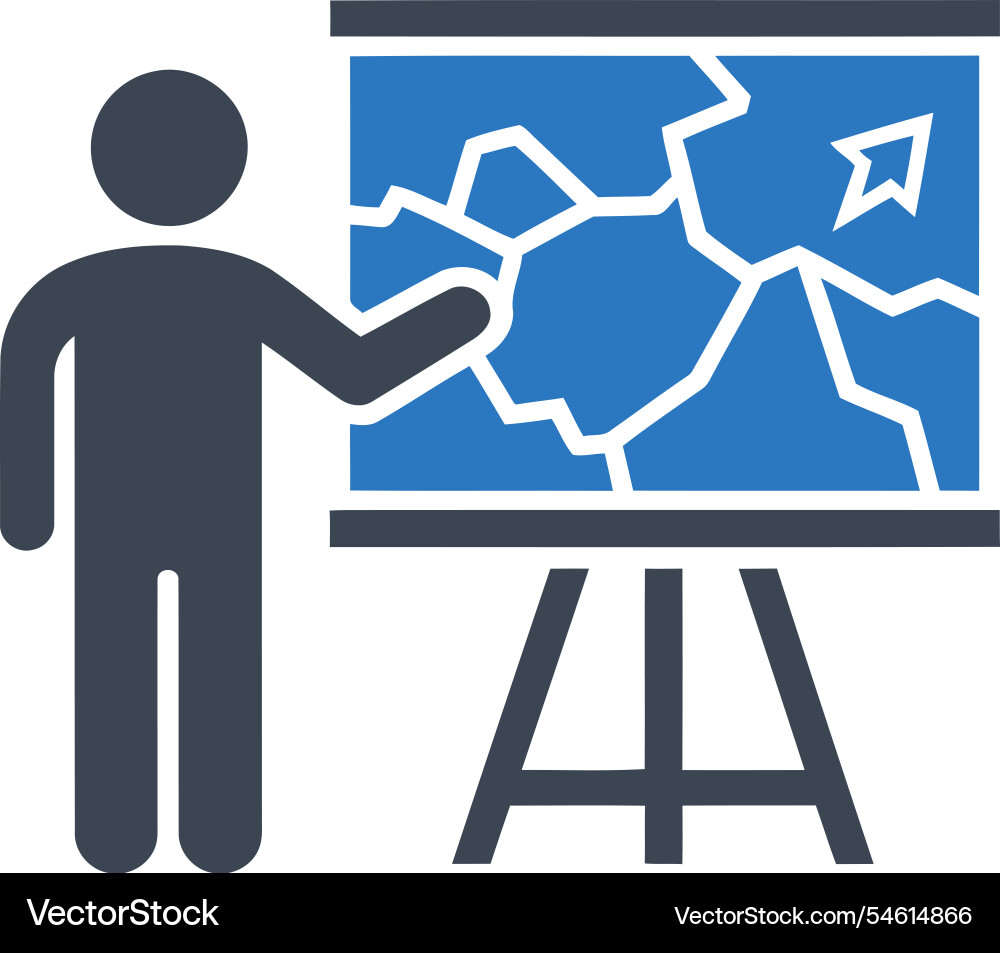 Map presentation symbol icon Royalty Free Vector Image