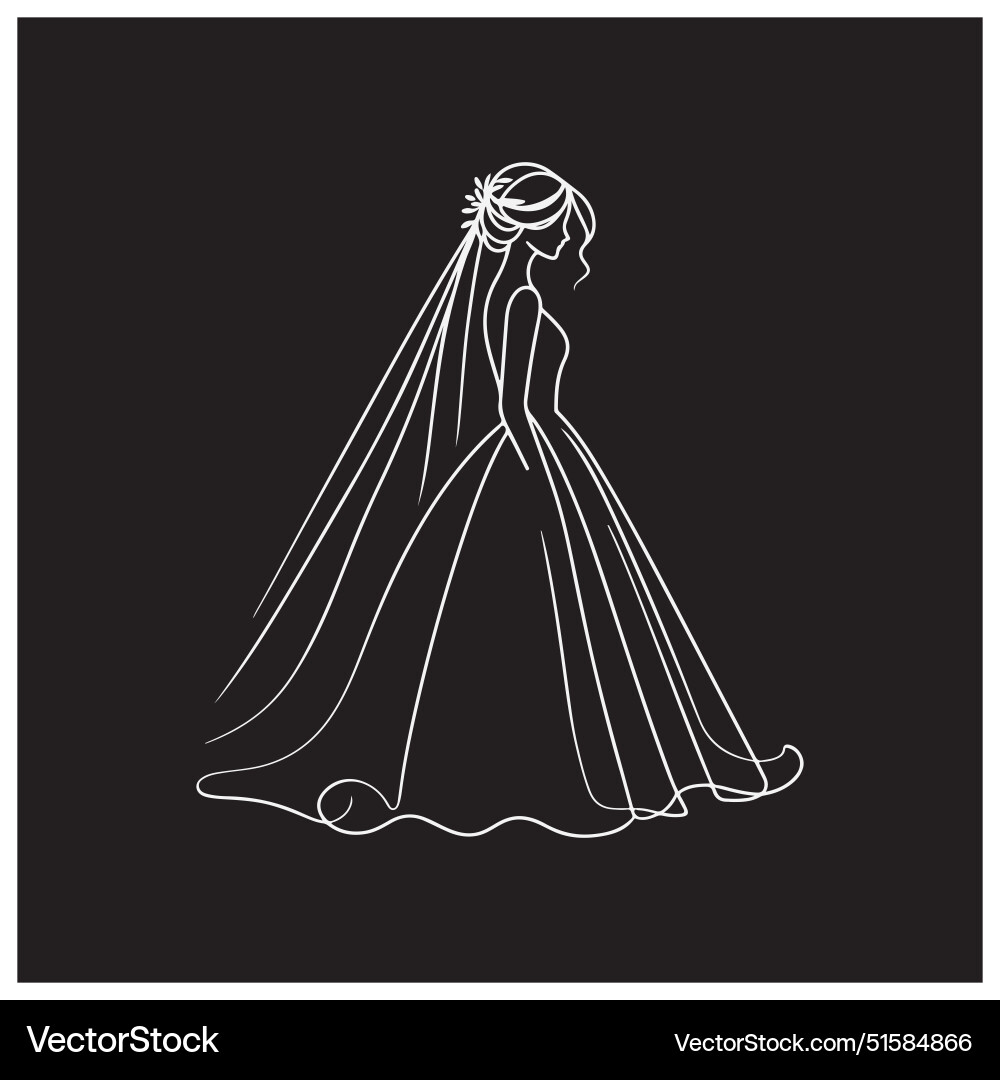 One continuous drawn line wedding from Royalty Free Vector