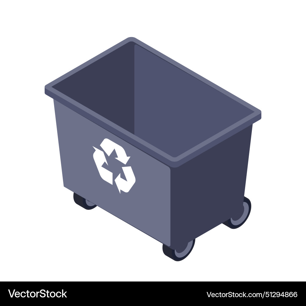 Recycling bin with wheels on a plain background Vector Image