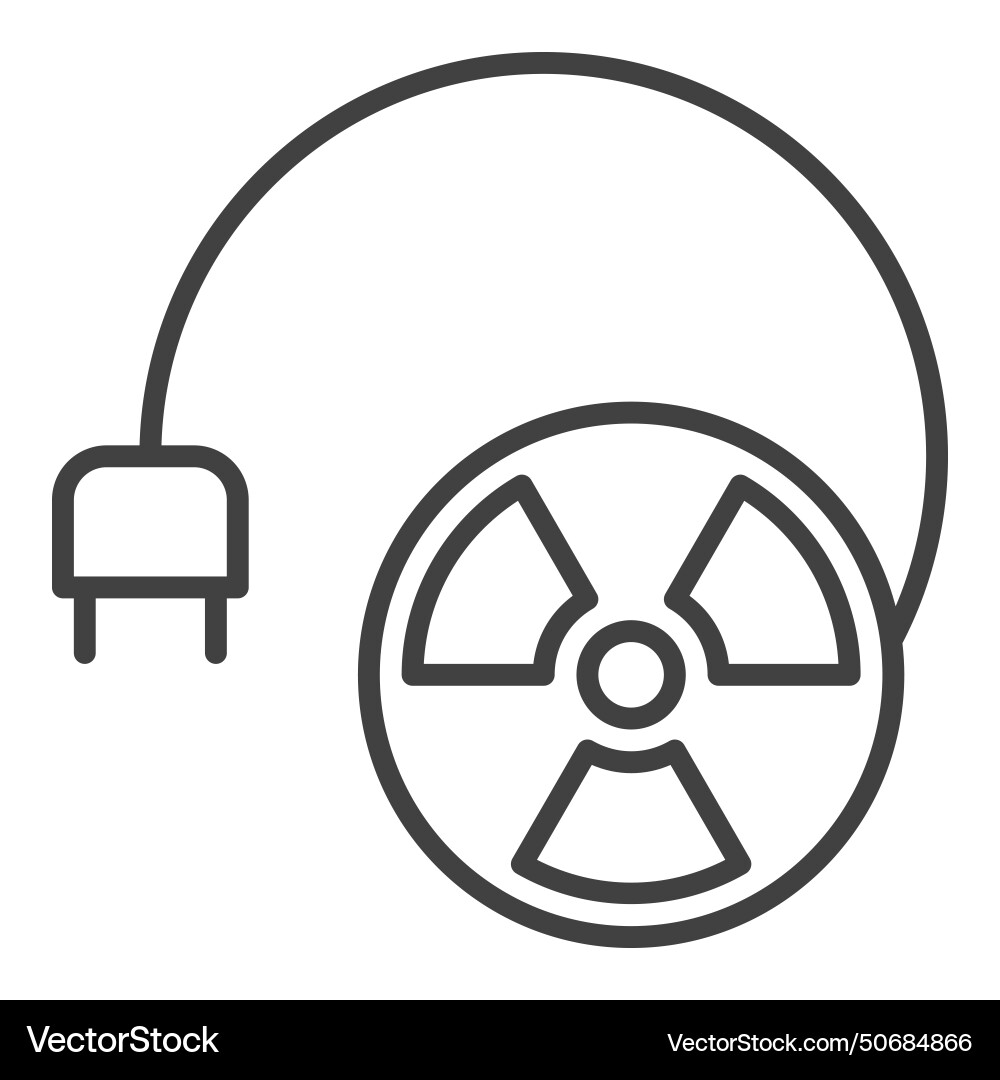 Round radiation symbol with plug icon Royalty Free Vector