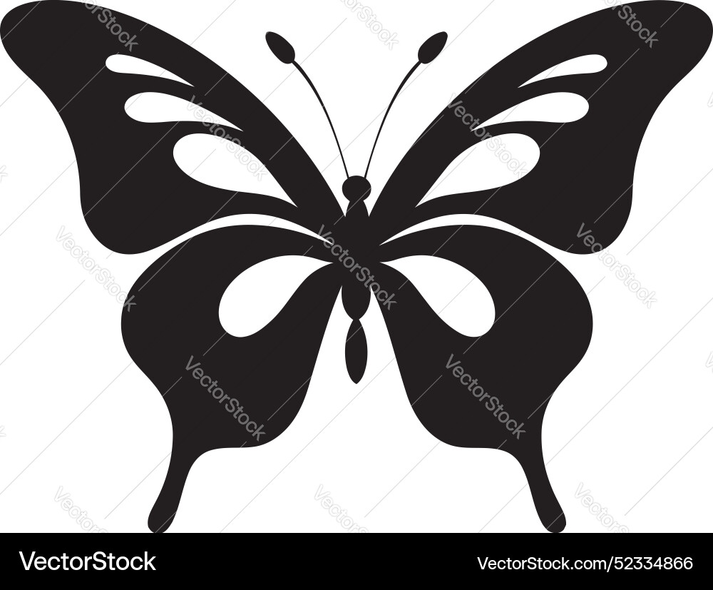 Serene flight black butterfly icon majestic Vector Image