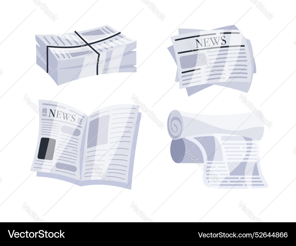 Set of representing newspapers Royalty Free Vector Image