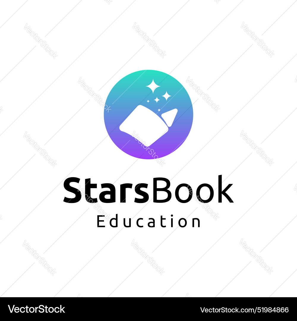 Stars book reading logo design concept creative Vector Image