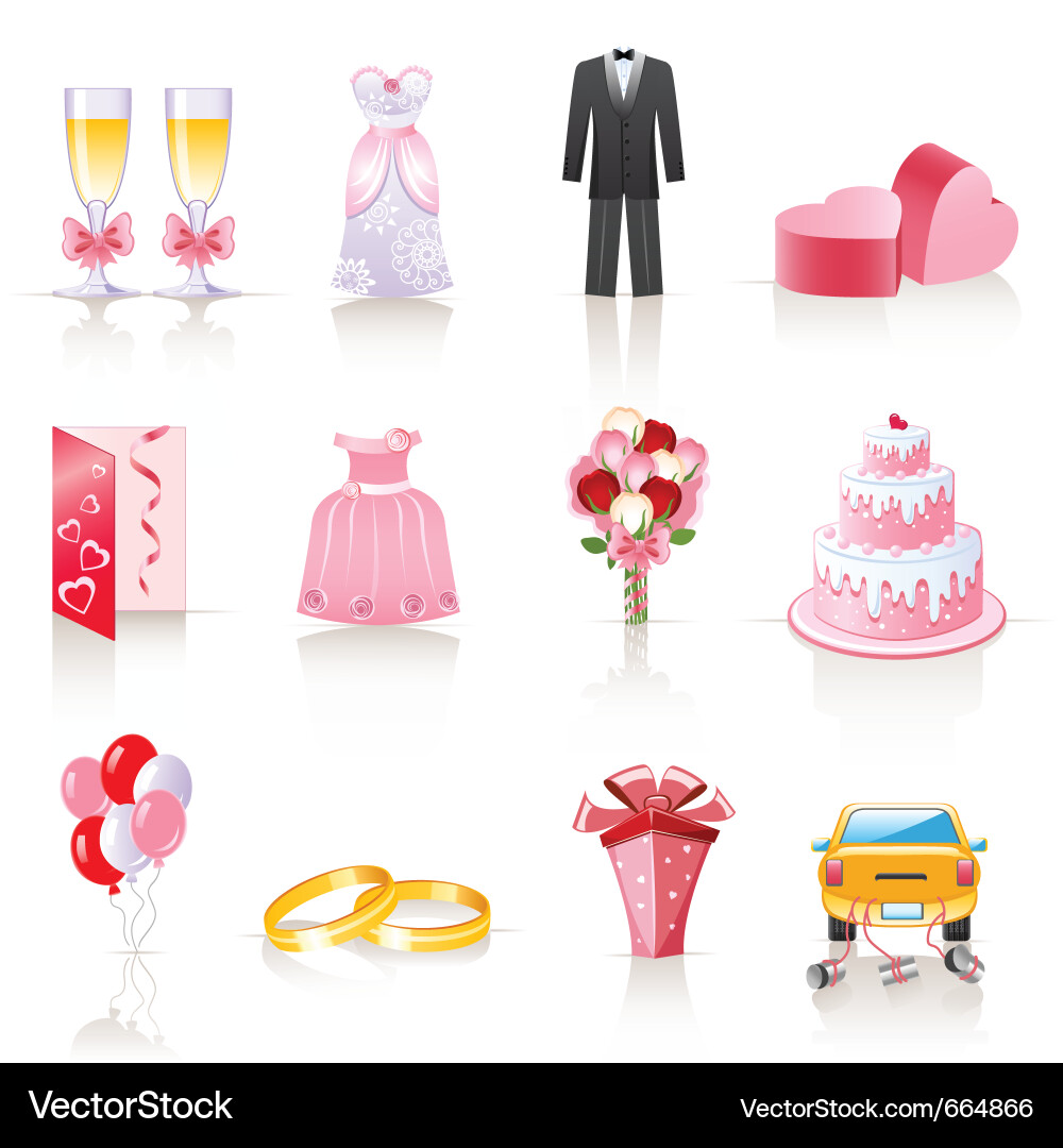 Wedding icons Royalty Free Vector Image - VectorStock