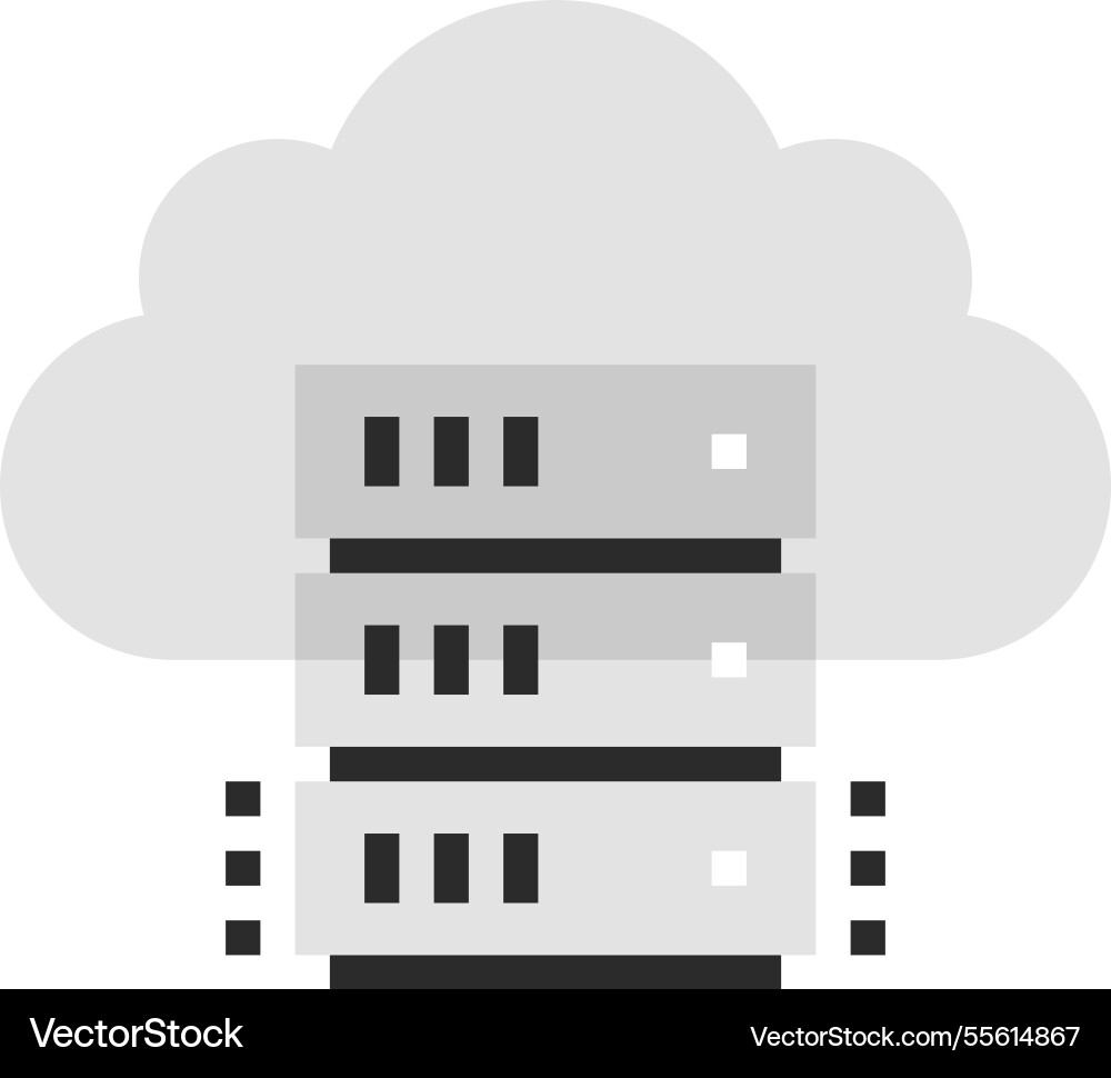 Cloud storage flat line web icon concept Vector Image