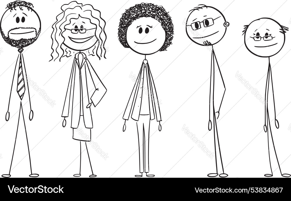 Diverse Business Team Cartoon Royalty Free Vector Image