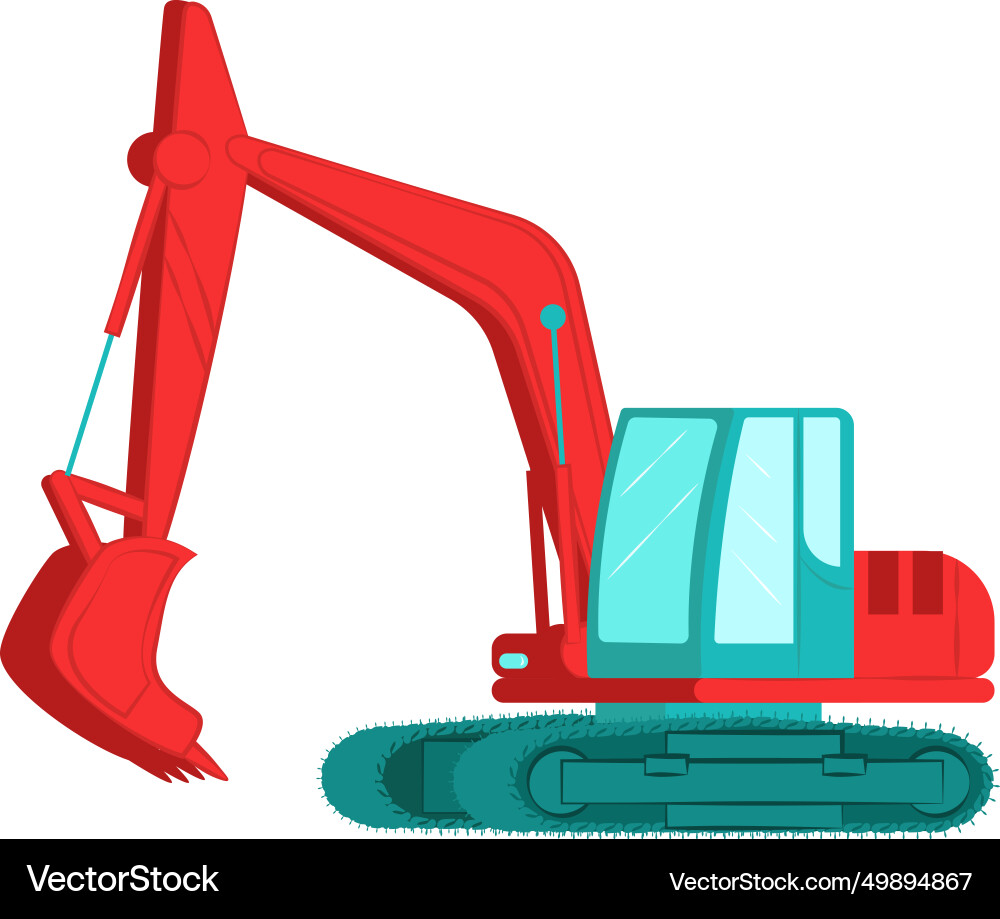 Excavator with bucket professional construction Vector Image