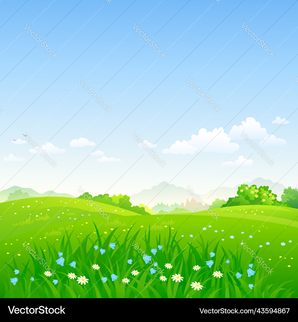 Grassy fields Royalty Free Vector Image - VectorStock