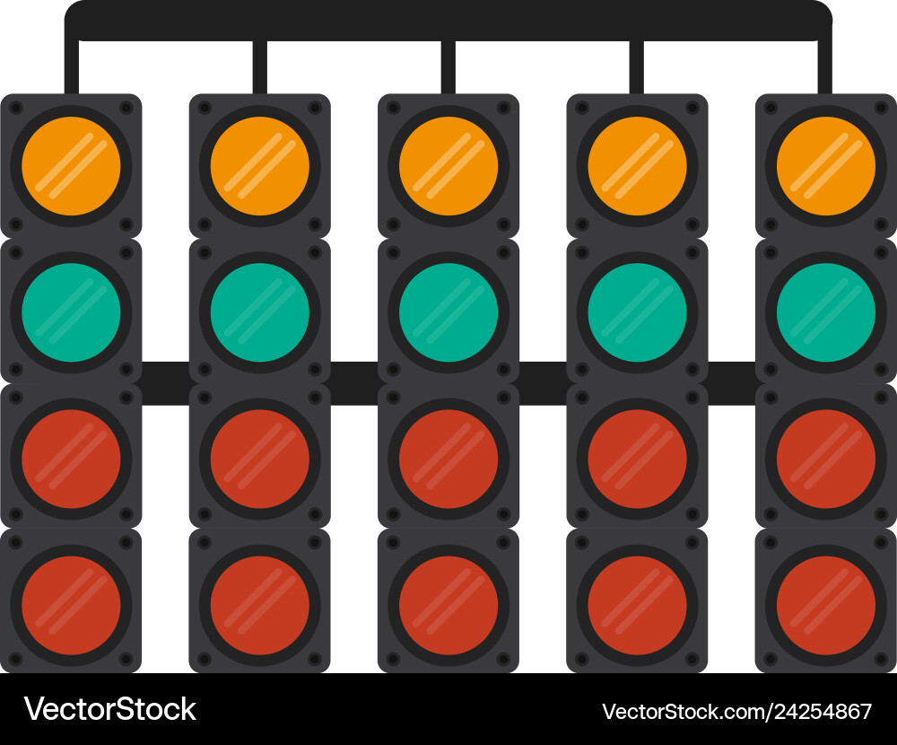 Racing traffic lights symbol Royalty Free Vector Image