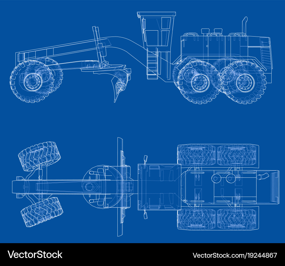 Road grader Royalty Free Vector Image - VectorStock