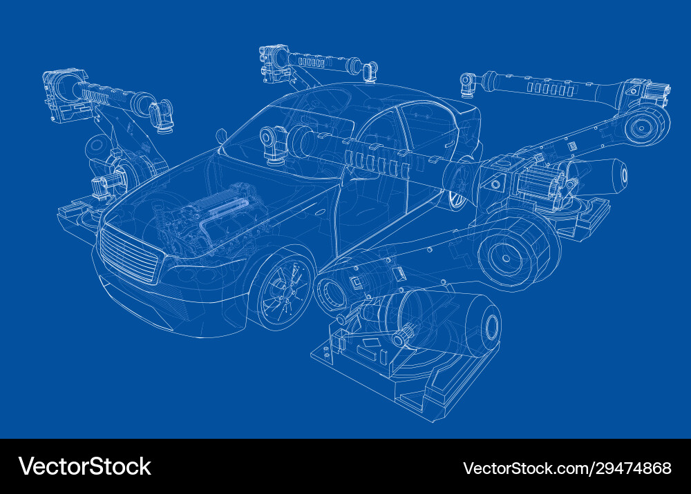 Assembly motor vehicle Royalty Free Vector Image