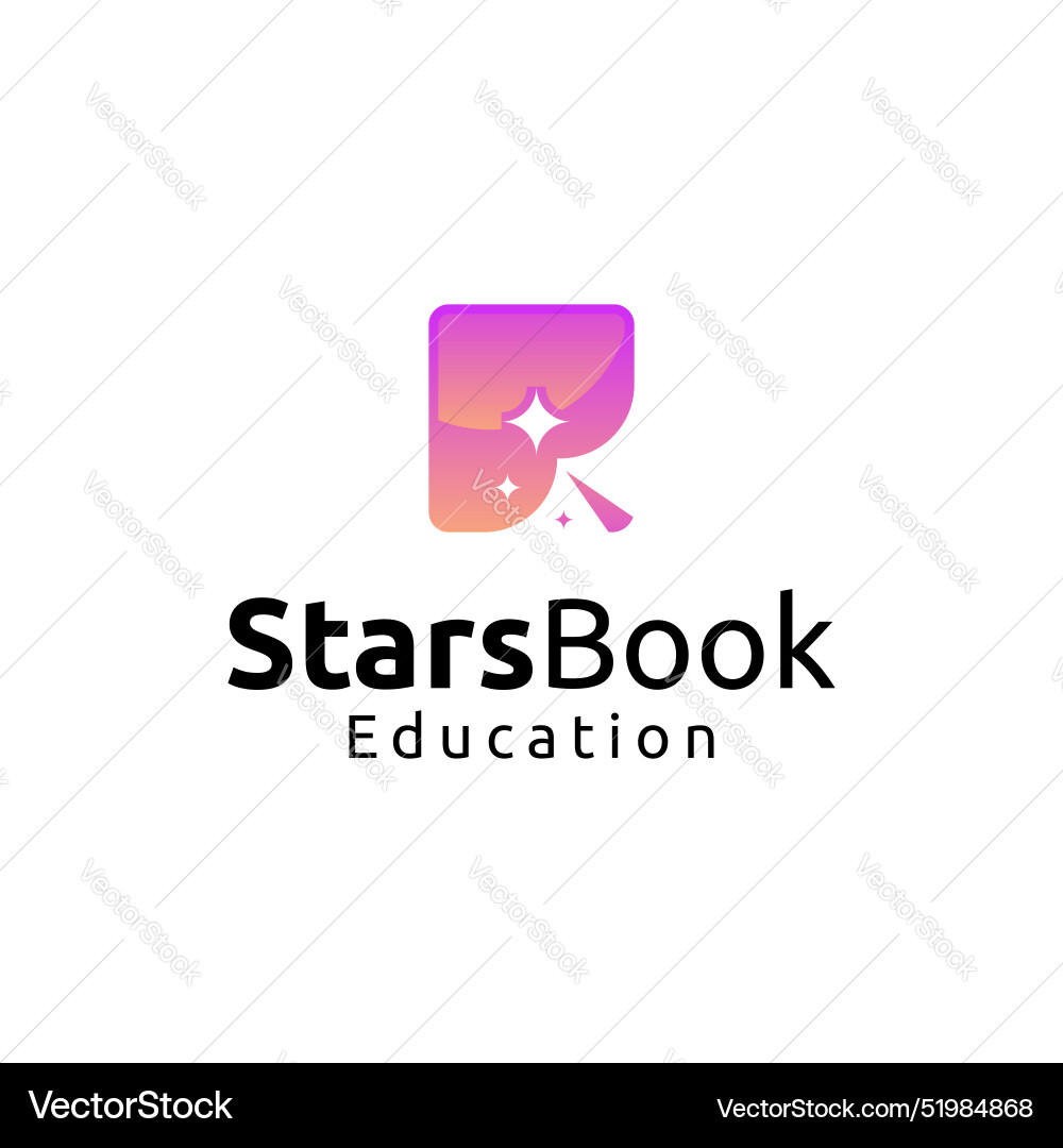 Creative magic book logo design colorful Vector Image