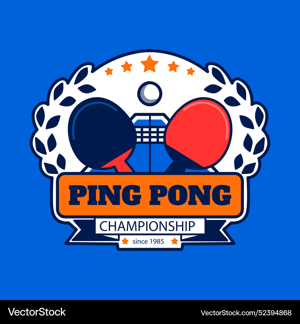 Detailed table tennis logo Royalty Free Vector Image