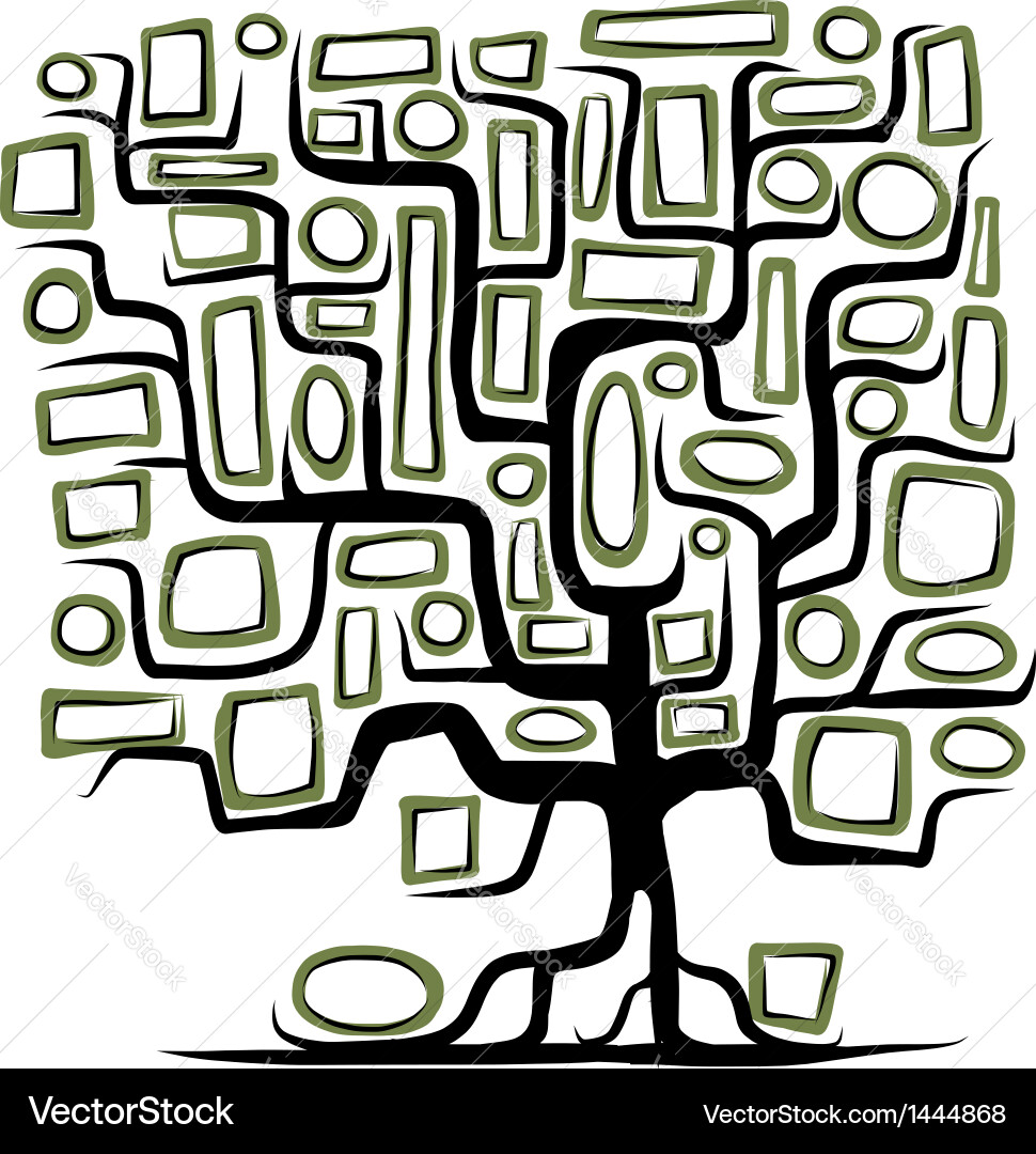 Family tree concept with empty frames Royalty Free Vector