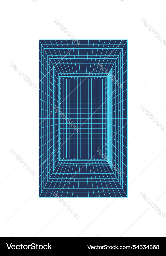 Geometric 3d grid portal Royalty Free Vector Image