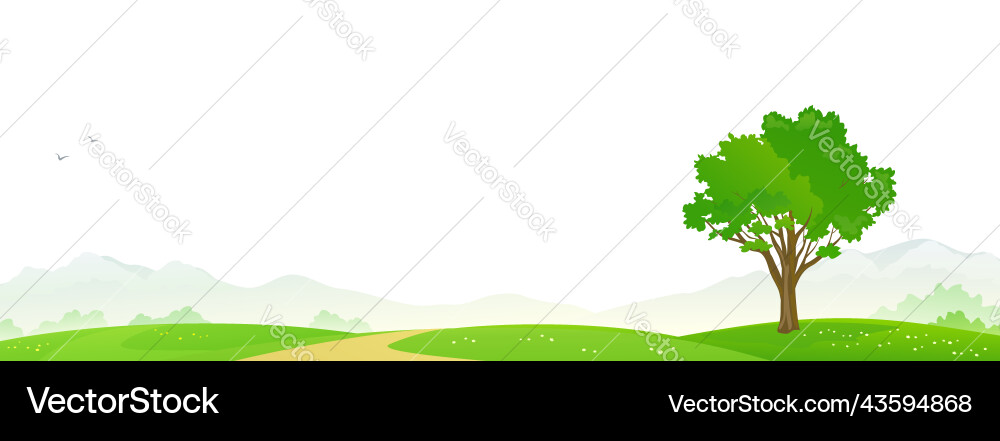 Green landscape panorama Royalty Free Vector Image