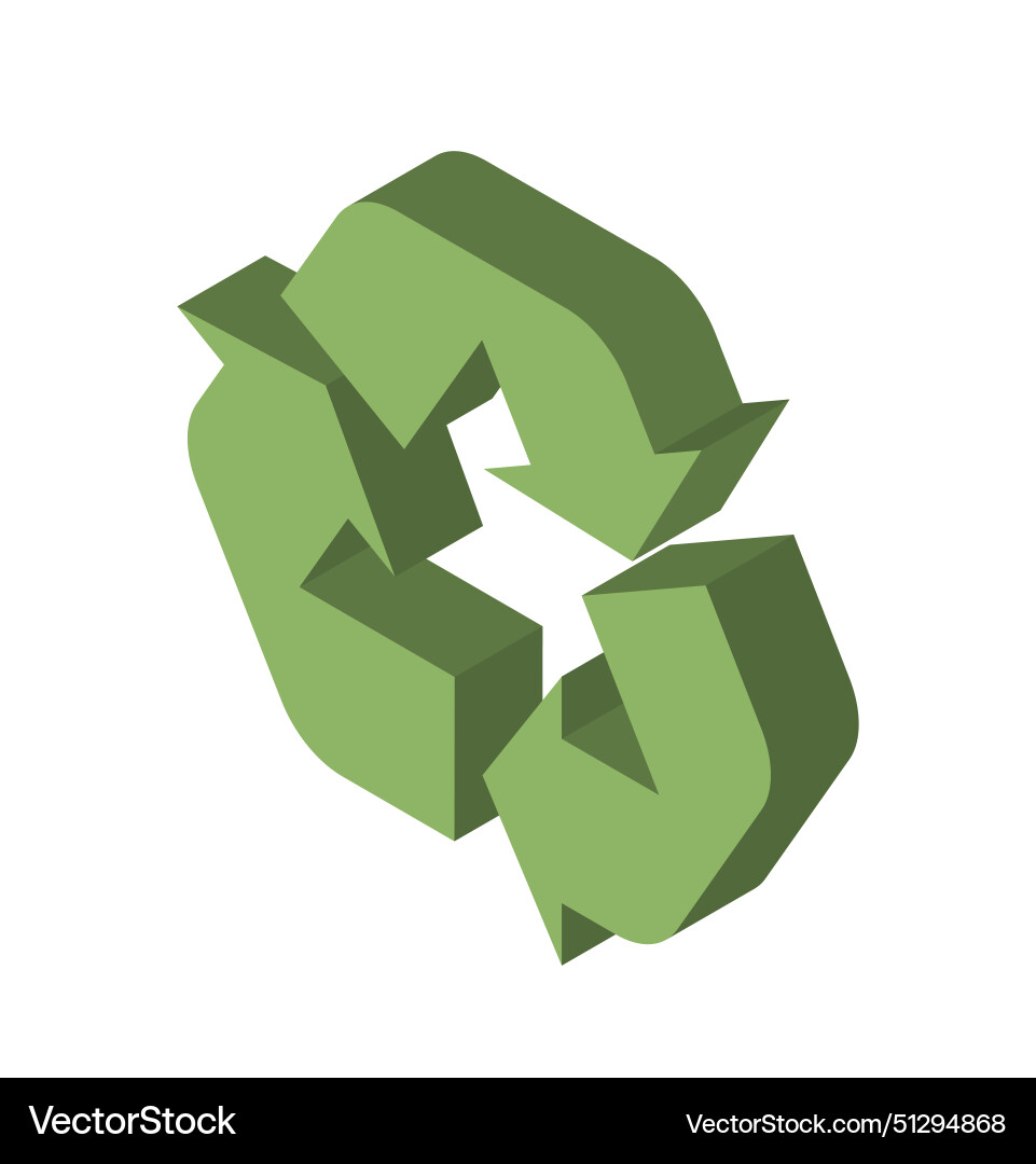 Green recycling symbol on a white background Vector Image