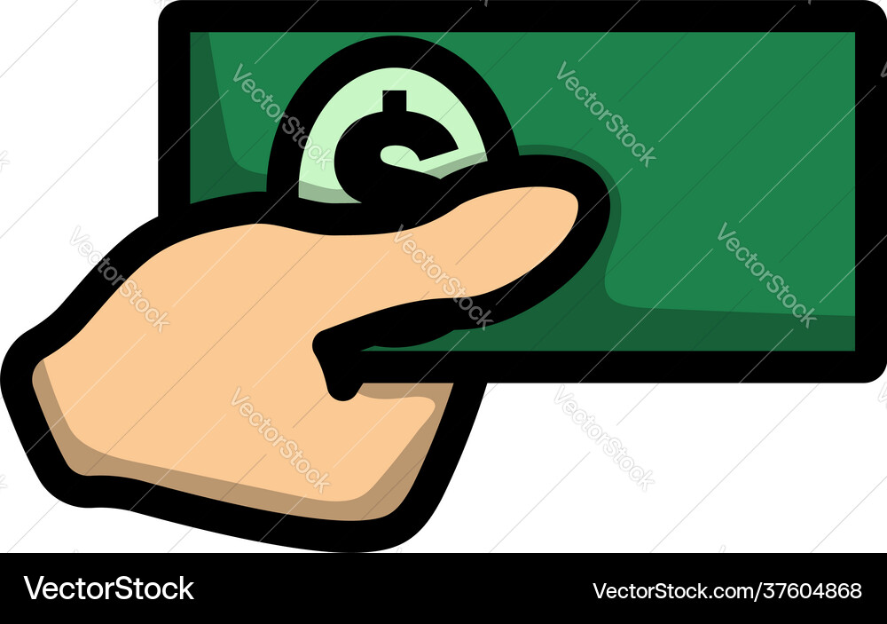 Hand holding money icon Royalty Free Vector Image