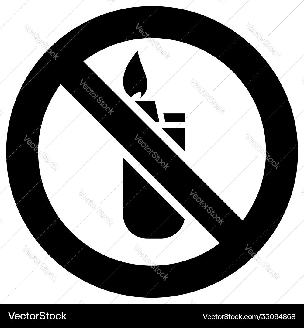 Lighter not allowed forbidden sign modern round Vector Image