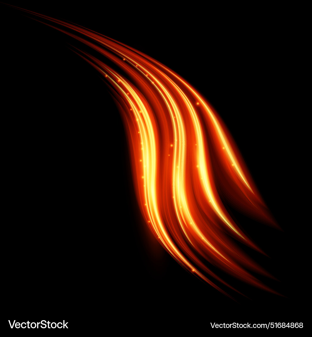 Magic glowing light swirl trail trace effect Vector Image