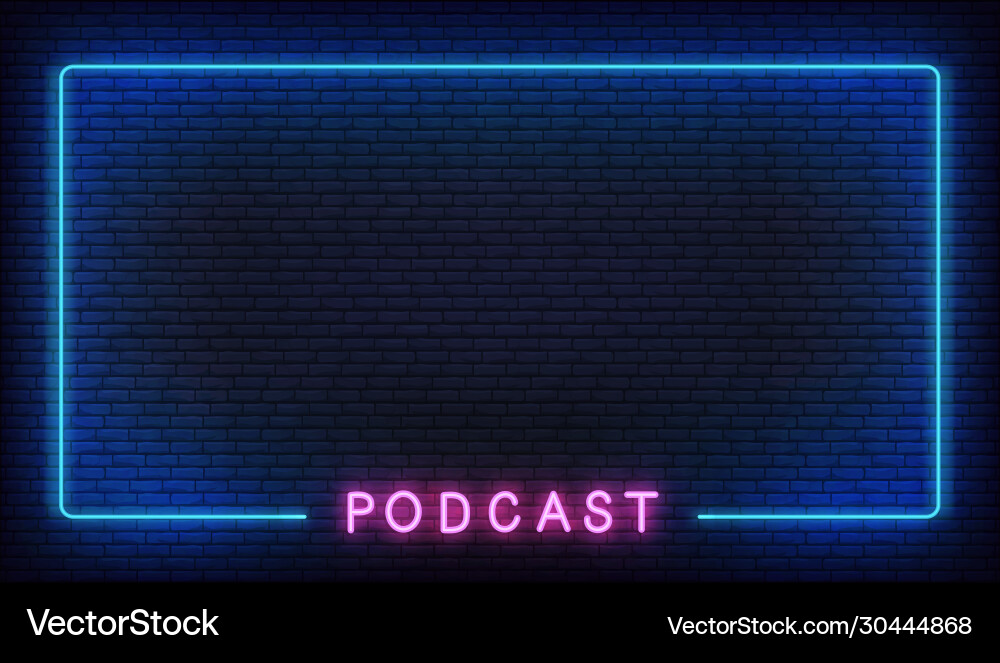 Neon Podcast Background Royalty Free Vector Image