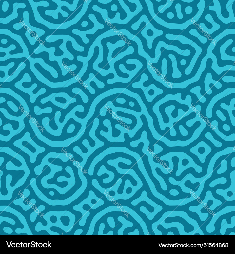 Psychedelic motif soothing blue seamless pattern Vector Image