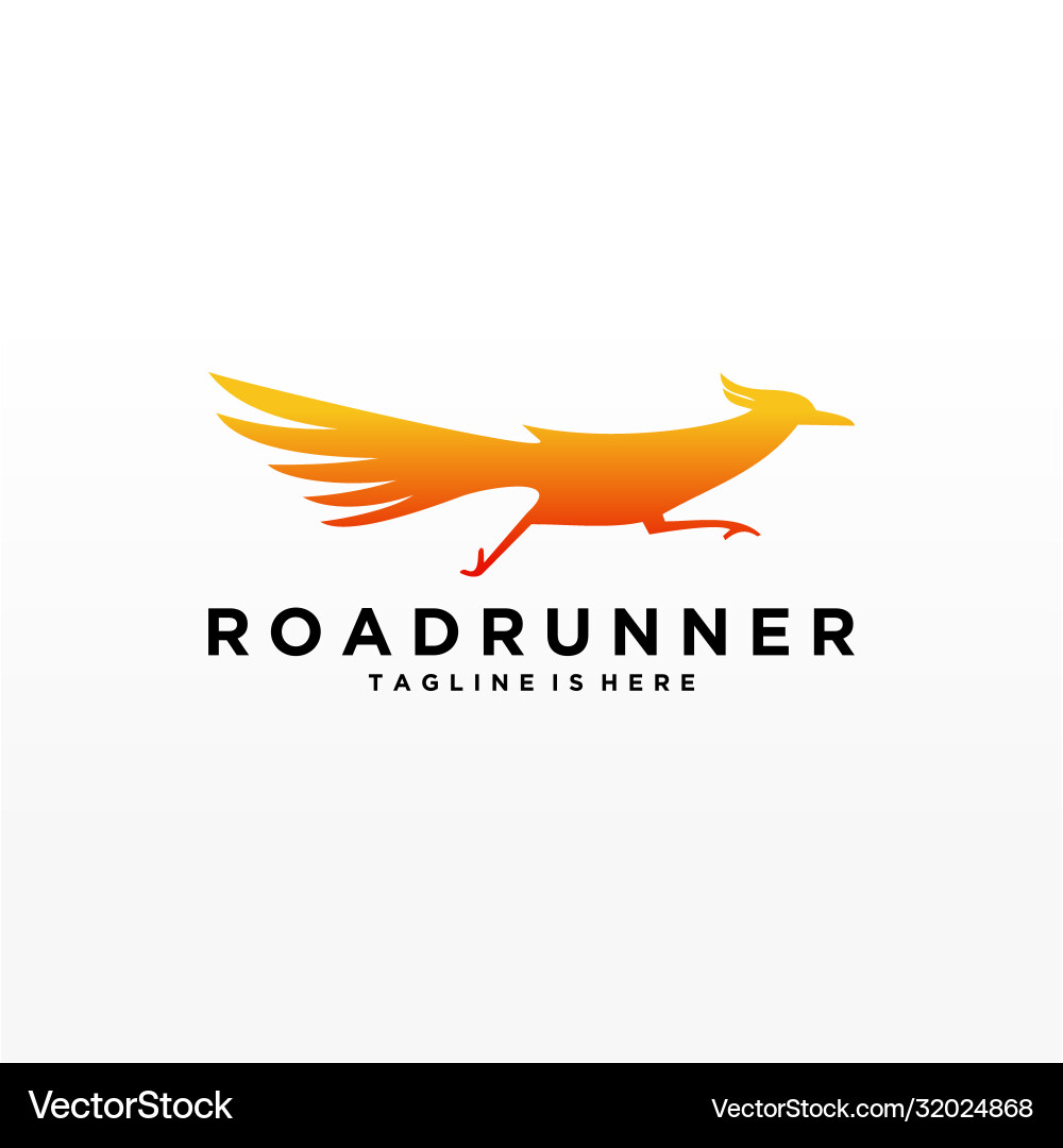 Roadrunner bird abstract minimal simple geometric Vector Image