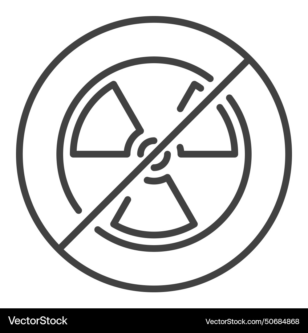 Stop radiation no allowed icon or sign in thin Vector Image