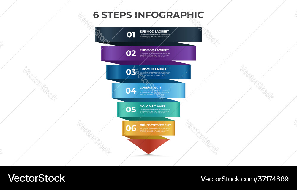 6 points steps infographic template layout Vector Image