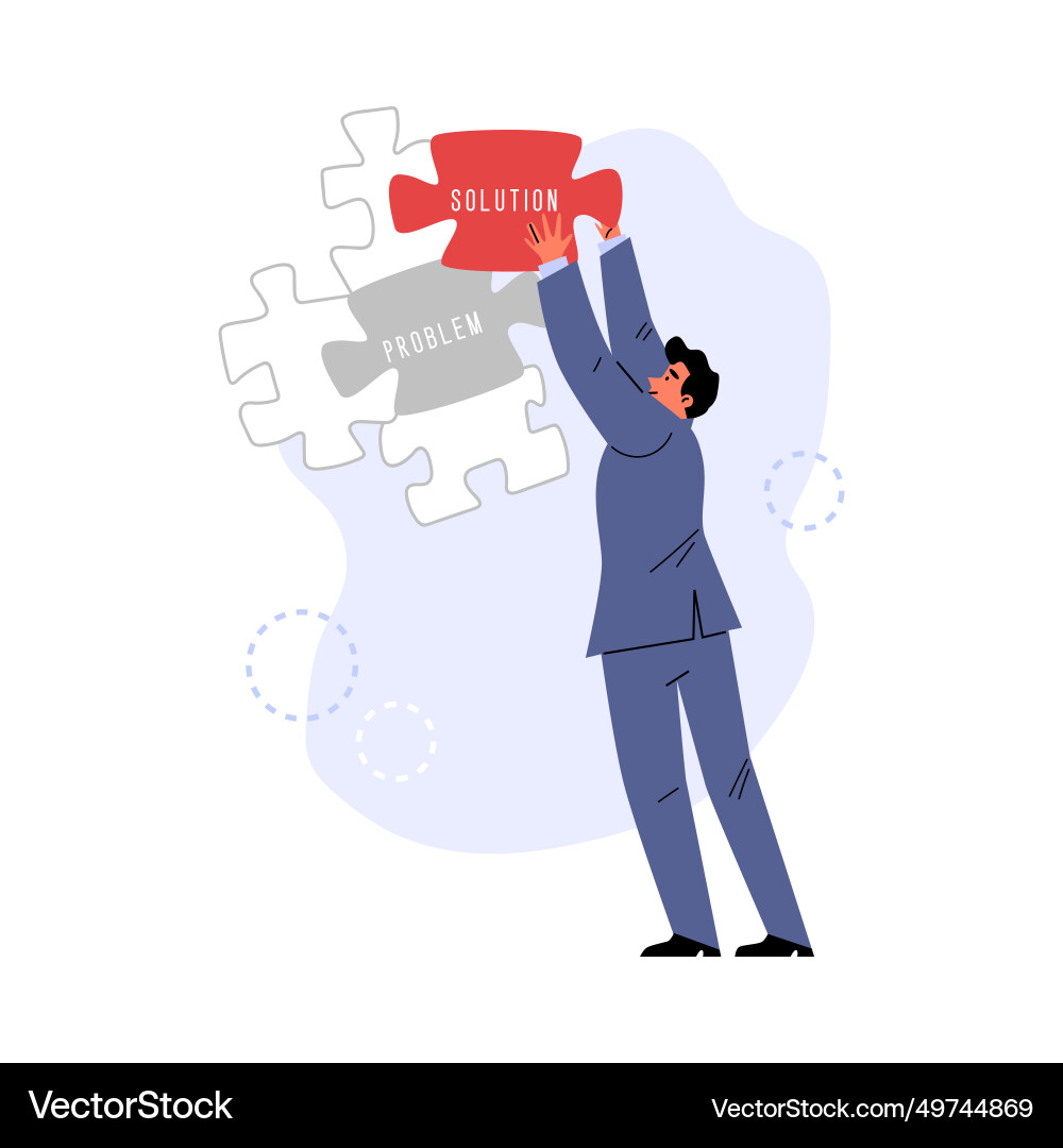 Crisis management design concept man collects Vector Image