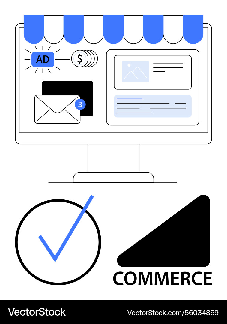 E-commerce platform with online storefront Vector Image