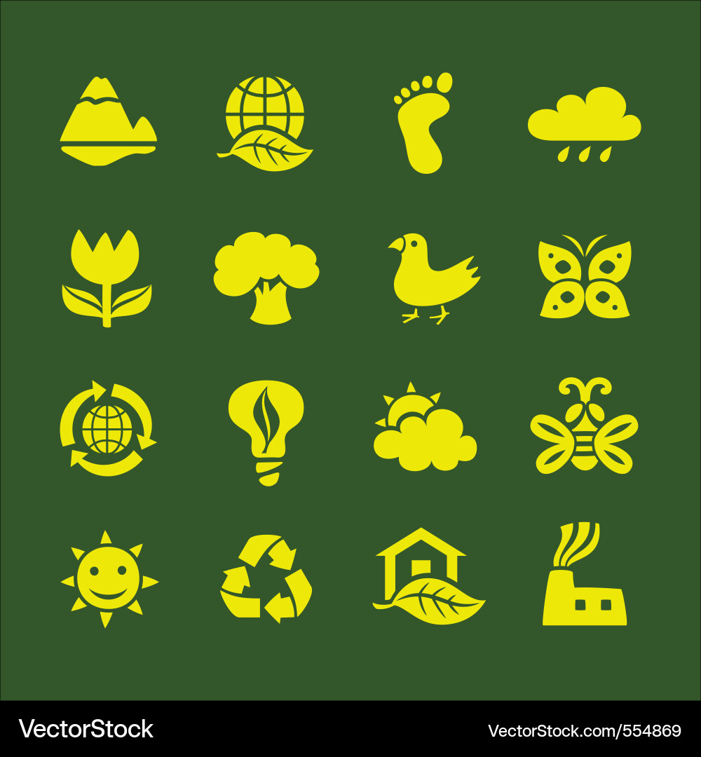 Environment Icon Set Royalty Free Vector Image
