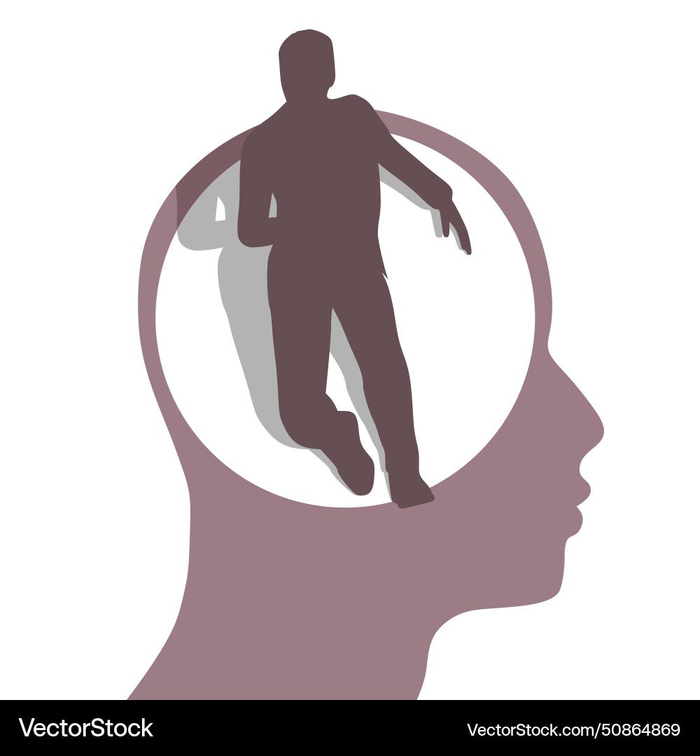 Escape from mind exit or leave depression Vector Image