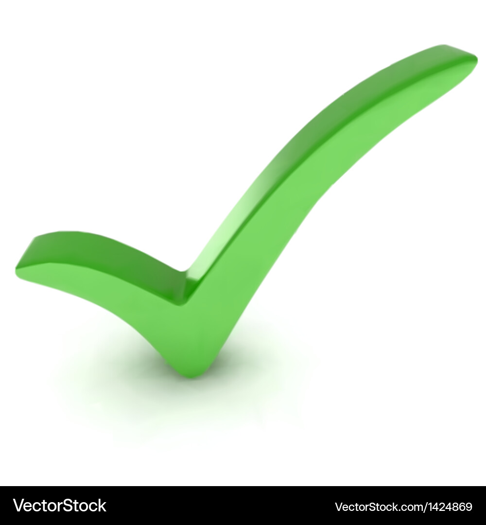 Green check mark isolated Royalty Free Vector Image