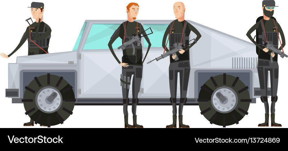 Intelligence agency colored composition Royalty Free Vector