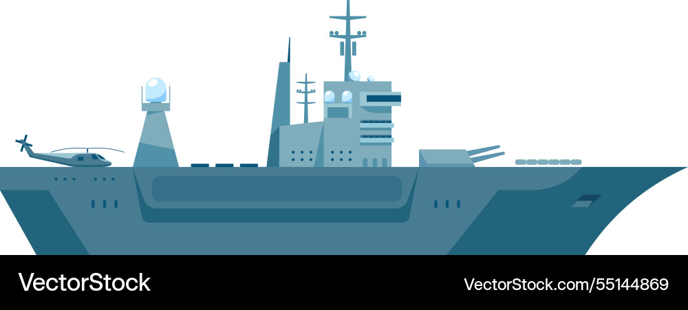 Of a modern naval warship featuring a Royalty Free Vector