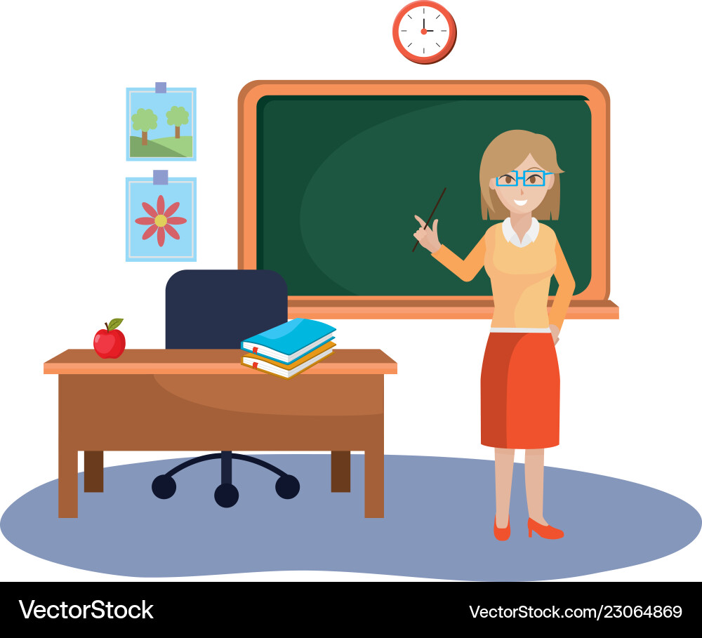School Teacher Cartoon Royalty Free Vector Image