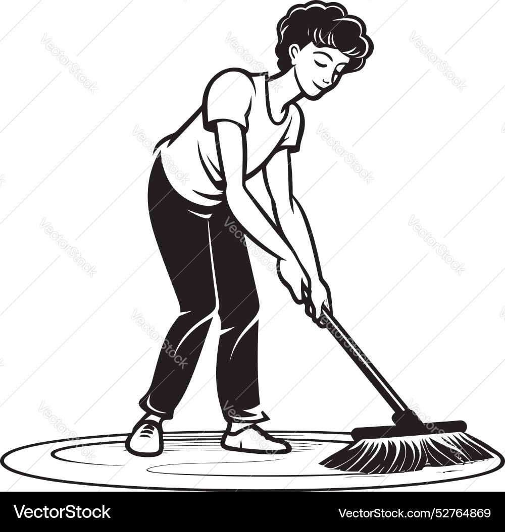 Sparkle siren female janitor logo icon tidy Vector Image Sparkle siren female janitor logo icon tidy Vector Image