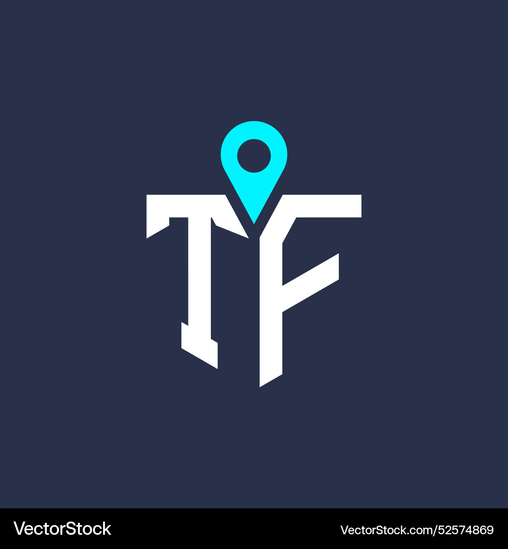 Tf location logo design for recruitment Royalty Free Vector