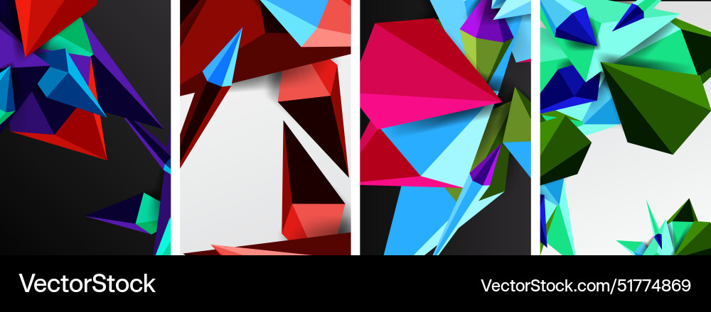Triangle abstract concepts poster set Royalty Free Vector