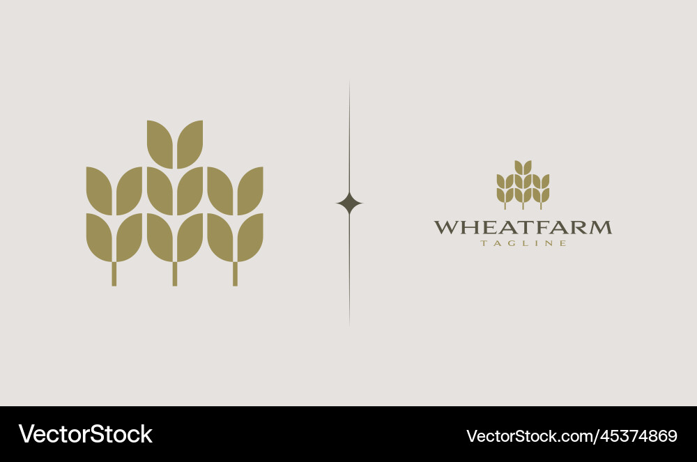 Wheat farm logo creative minimal design template Vector Image