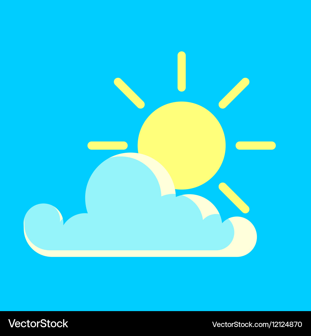 Blue sky and the sun day icon Royalty Free Vector Image