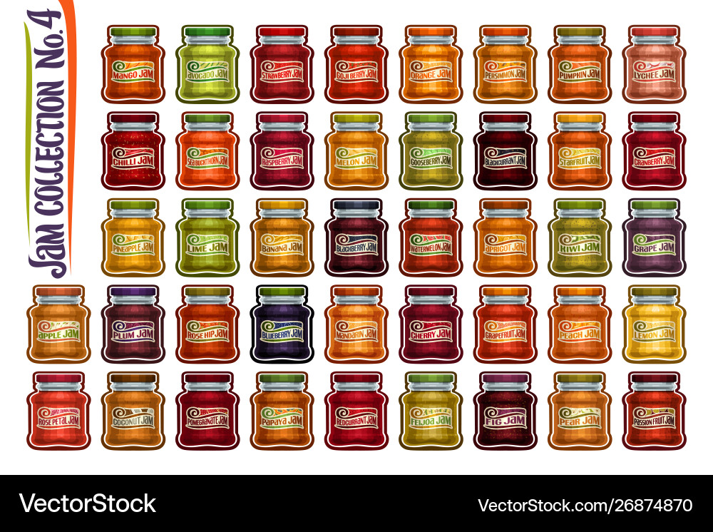 Colorful Jam Jars Collection Royalty Free Vector Image