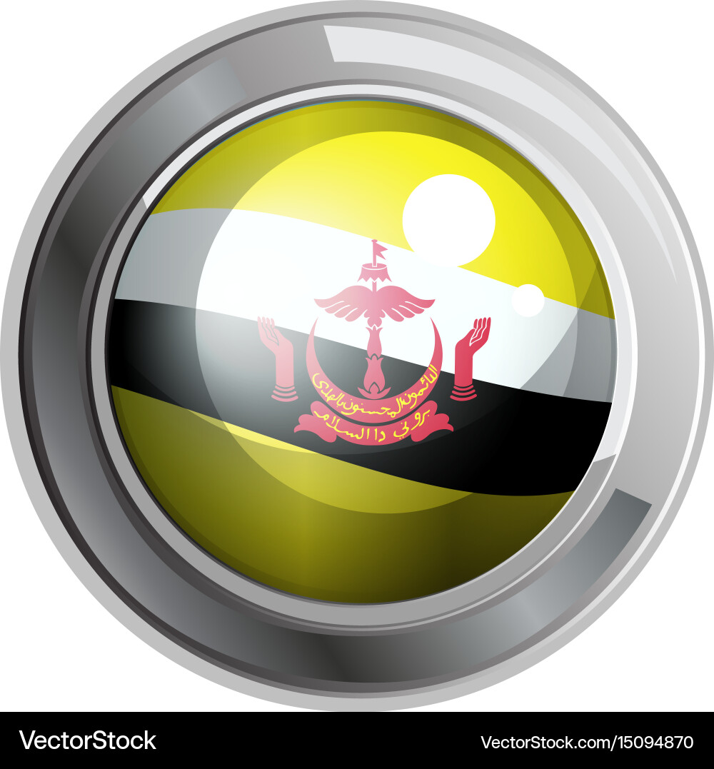 Flag of brunei on round frame Royalty Free Vector Image