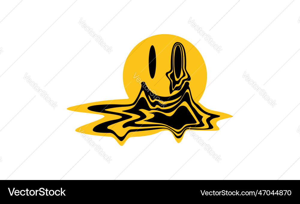 Funny melt smile faces set Royalty Free Vector Image