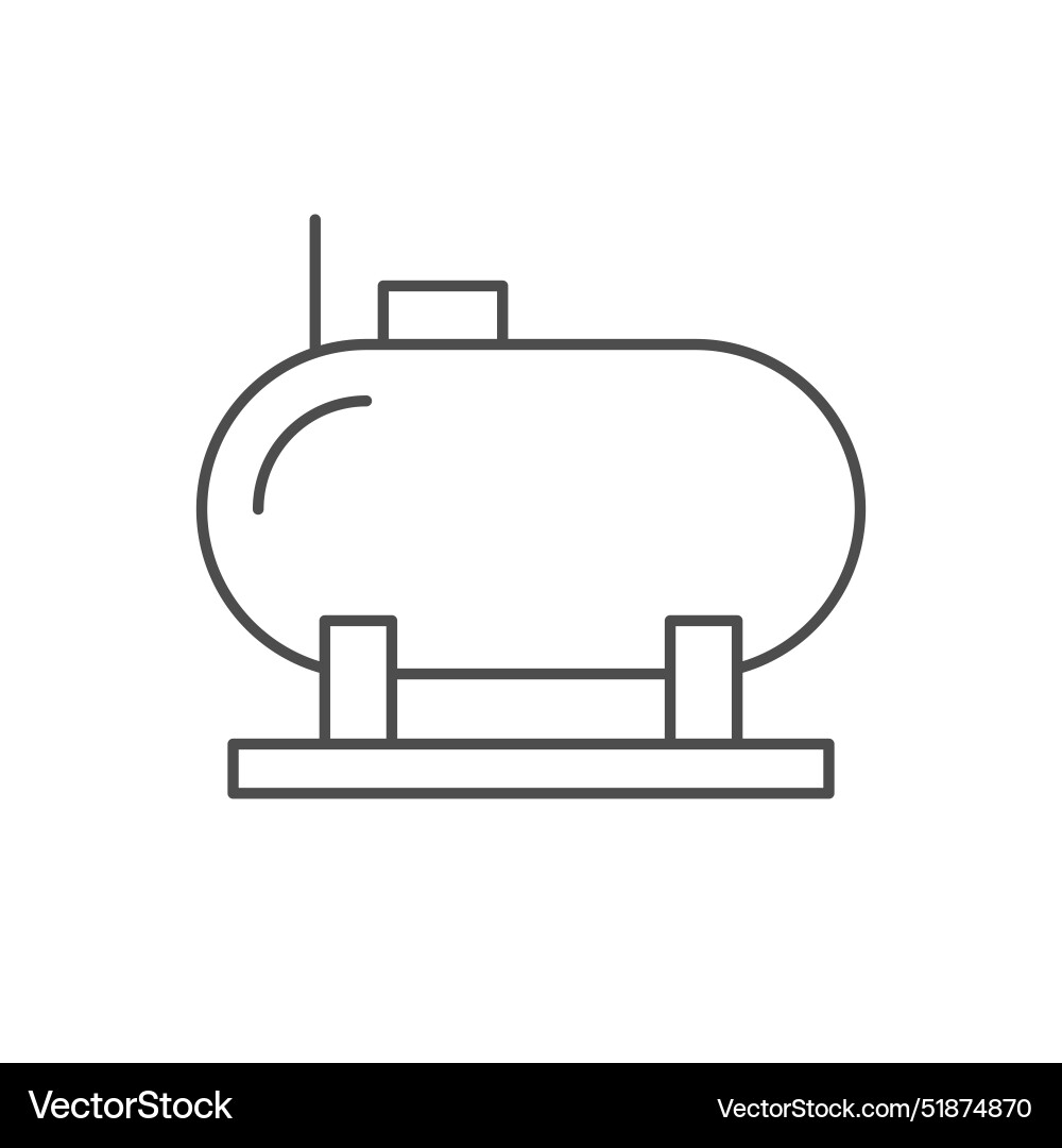 Gas tank line outline icon Royalty Free Vector Image