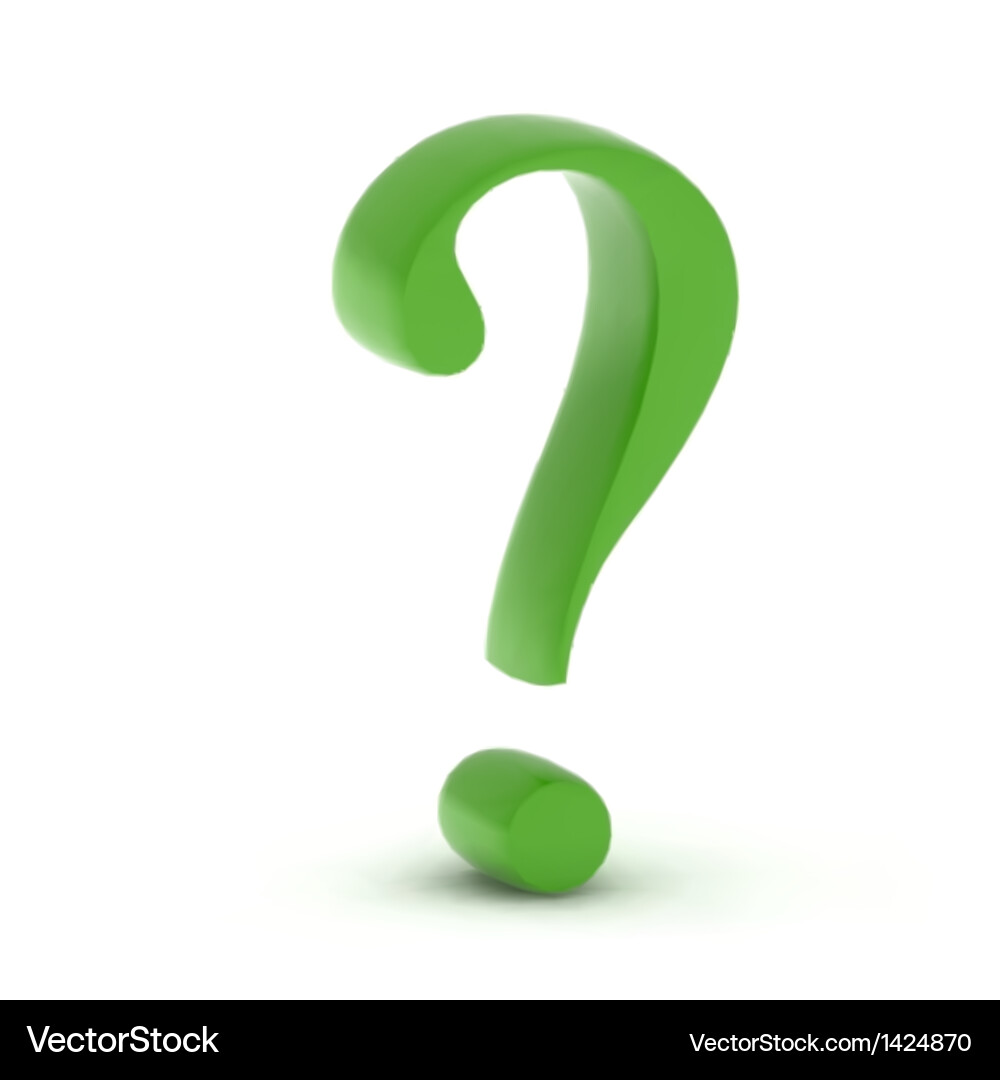 Green question mark isolated on white Royalty Free Vector