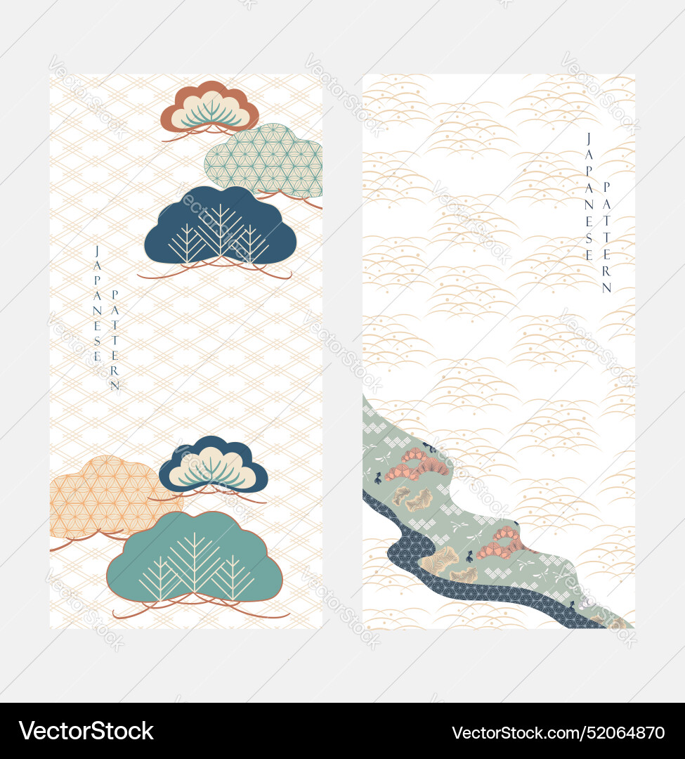 Japanese background with asian traditional icon Vector Image